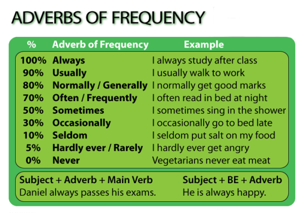 Adverbs of frequency | Adverbs | English grammar | English EFL